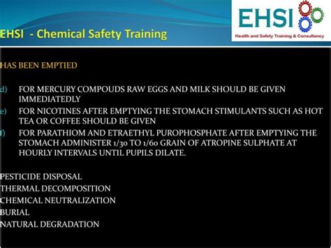 Ehsi Chemical Safety Training Ppt