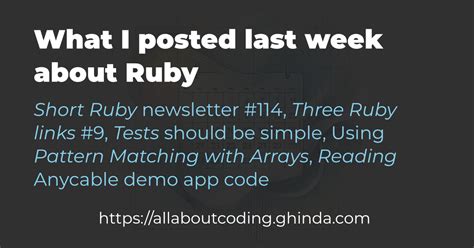 What I Wrote About Ruby This Week 2