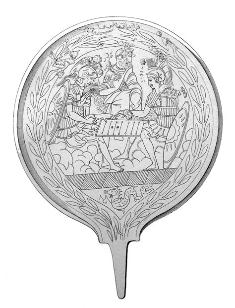 A Achilles And Ajax Playing A Board Game Etruscan Mirror After Download Scientific