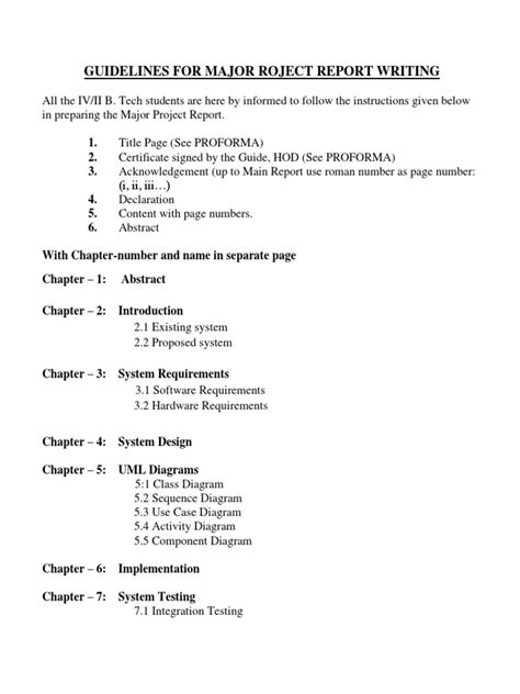 Guidelines For Major Project Pdf Top Down And Bottom Up Design