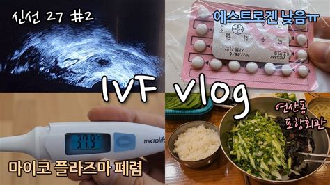 시험관 Vlog 난포성장멈춤낮은 에스트로겐마이코 플라즈마 폐렴까지 하지만 Im 킵고잉이에요 친정에서 기분전환