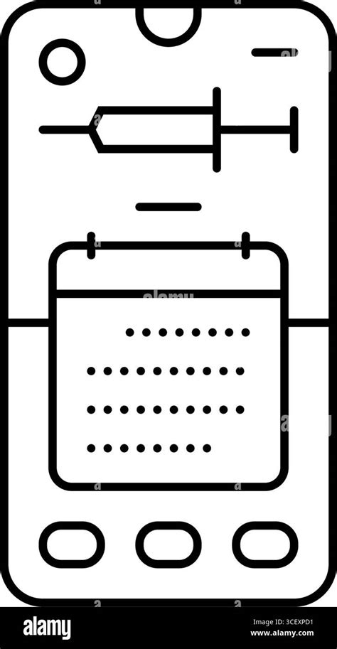 Immunization Tracker Healthcare Innovation Line Icon Vector