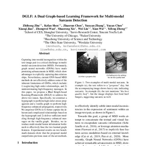 Dglf A Dual Graph Based Learning Framework For Multi Modal Sarcasm Detection Acl Anthology