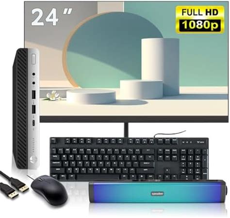 Amazon Com HP ProDesk 600 G4 Mini Desktop PC With 24 FHD Monitor And RGB Speakers PC Set