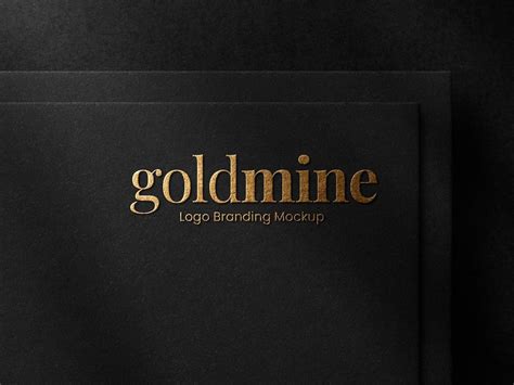 Premium Psd Luxury Gold Foil Embossed Logo Mockup On Black Paper