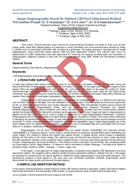 Pdf Image Steganography Based On Optimal Lsb Pixel Adjustment Method