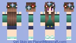 Cute Girl With Flower Crown~ Minecraft Skin