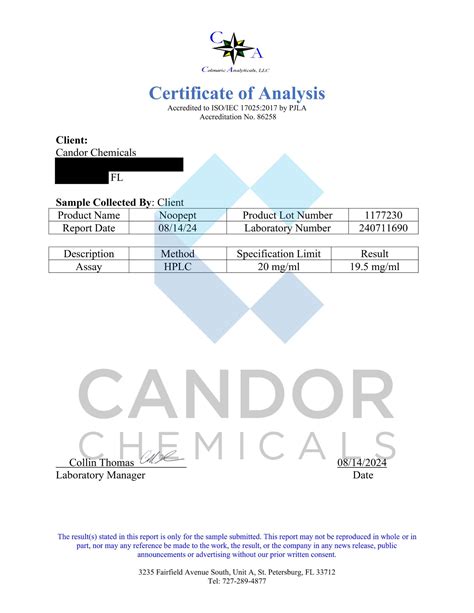 Buy Noopept Solution 600mg Candor Chemicals