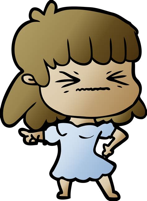 Cartoon Angry Girl Drawing 46879932 Png
