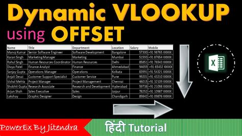 Dynamic Vlookup Explained Using Offset In Excel Youtube Dynamic Vlookup Explained Using Offset In Excel Youtube
