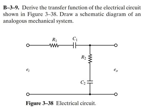 Solved B Derive The Transfer Function Of The Electrical Chegg