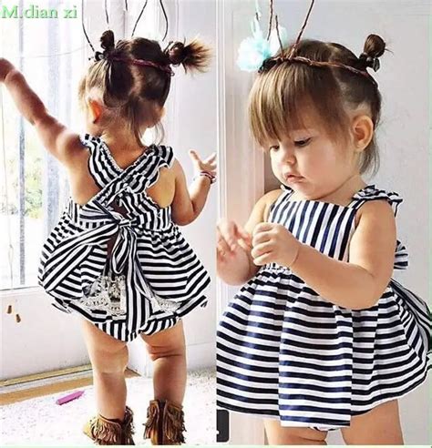 Одежда для новорожденных девочек от 0 до 24 месяцев летнее платье в полоску для малышей Комплект