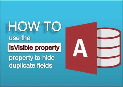 how to use isvisible and hideduplicate properties to hide duplicate