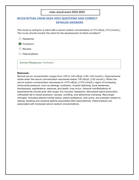 Nclex Actual Exam 2024 2025 Questions And Correct Detailed Answers Scholarfriends