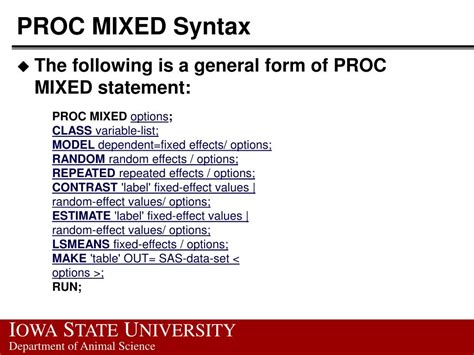 Ppt Use Of Proc Mixed To Analyze Experimental Data Powerpoint