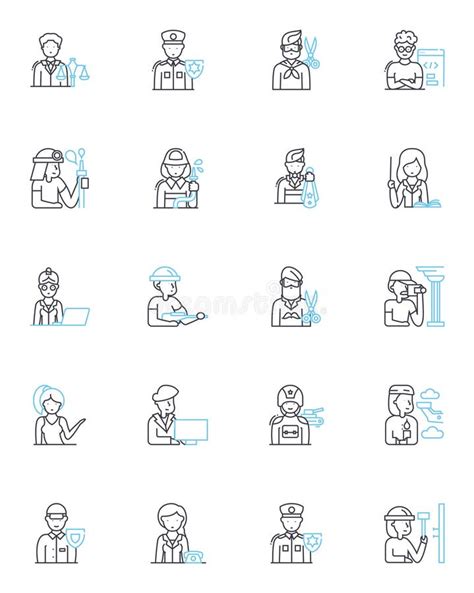 Administrative Assistance Linear Icons Set Organization Coordination Communication