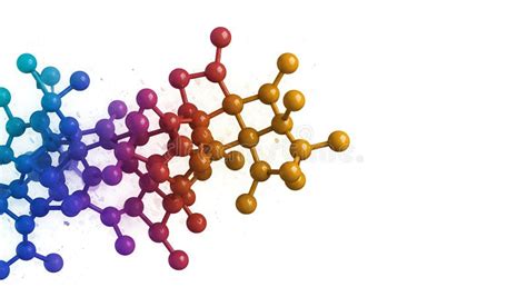 Colorful Molecular Structure With Interconnected Spheres And Rods Illustrating A Stock