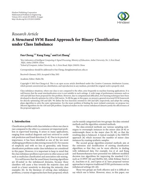 Pdf A Structural Svm Based Approach For Binary Classification Under