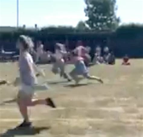 Mom In Dress Faceplants During School Sports Day Race And Moons