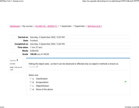 Self Quiz Unit 1 Attempt Review 3 Question 1 Correct Mark 1 Out Of 1