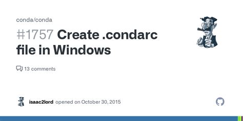 Create Condarc File In Windows · Issue 1757 · Condaconda · Github