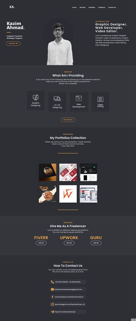 Personal Portfolio Website Uiux Design On Behance In 2025 Portfolio Website Design