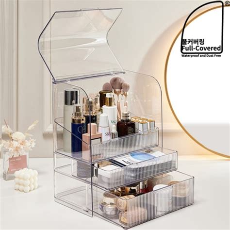 리빙웍스 풀커버링 특대형 솔리드 화장품 정리함 화장대 수납함 위시버킷