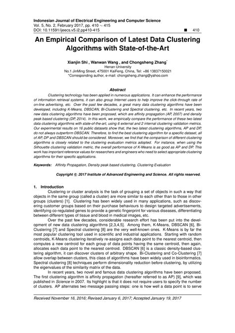 Pdf An Empirical Comparison Of Latest Data Clustering Algorithms With
