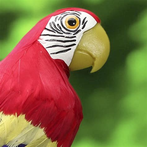 Ruby Red Artificial Macaw Parrot Coastal Decor Home Decor Factory