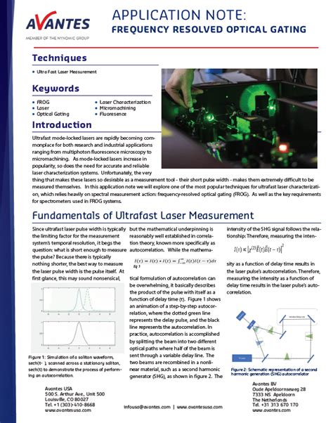 Frequency Resolved Optical Gating Avantes
