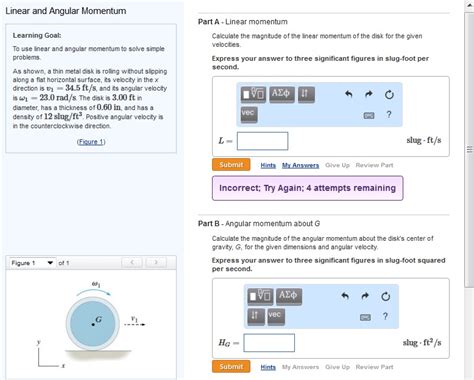 Solved Learning Goal To Use Linear And Angular Momentum
