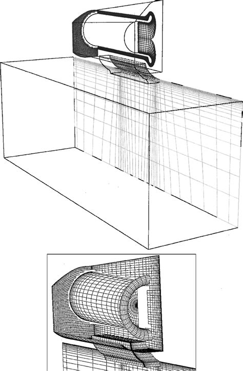 computational domain discretized with overset grids every other grid