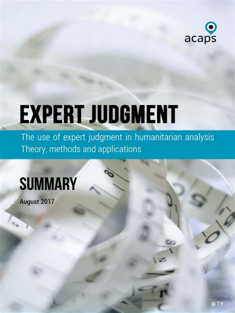 Acaps Expert Judgment Summary August 2017 Pdf Expert