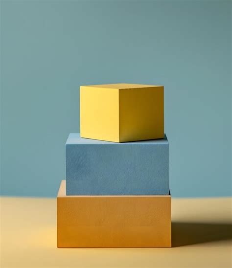 Abstract Geometric Shapes Stacked On A Colored Background Premium Ai Generated Image