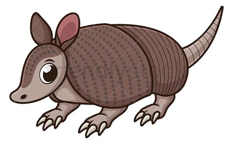 Armadillo On All Fours Cartoon Clipart Vector Friendlystock