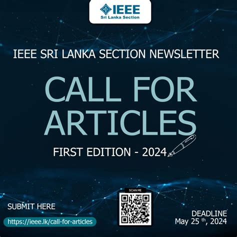 Ieee Sri Lanka Section On Linkedin 📢🖋📜 Call For Articles 📜🖋📢 The Ieee Sri Lanka Section