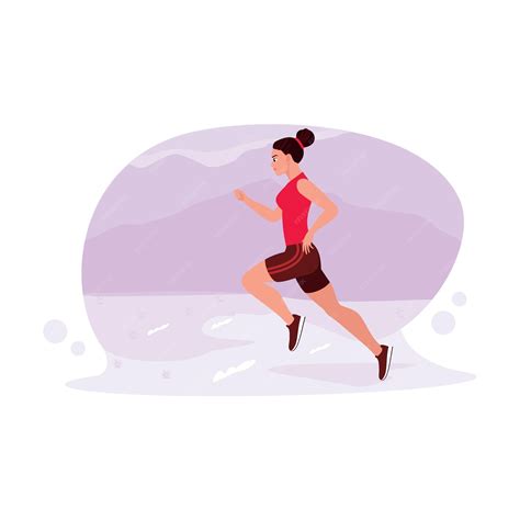 Premium Vector Female Sprint Athlete Running At High Speed Over The Premium Vector Female Sprint Athlete Running At High Speed Over The