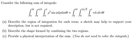 Solved Consider The Following Sum Of Integrals Integrals2