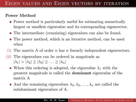 Numerical Methods Power Method For Eigen Values Pdf