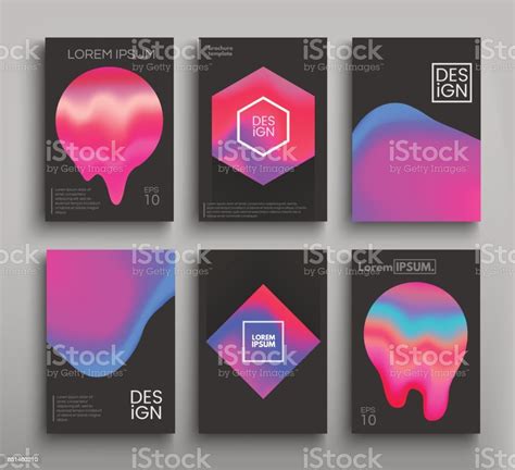 액체 컬러 브로셔 포스터를 설정합니다 액체 색상입니다 벡터 템플릿 미래 포스터 전단지 프로젝트에 대 한 배경 0명에 대한 스톡