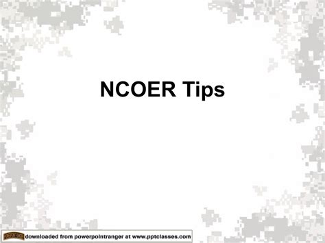 NCOER Tips PowerPoint Ranger Pre Made Military PPT Classes