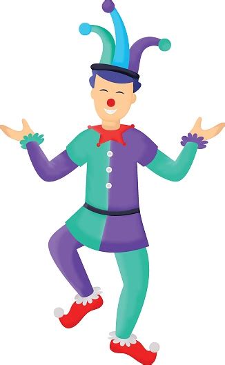 조커 댄스 벡터 아이콘 디자인 서커스 캐릭터 기호 카니발 연기자 사인 축제 극단 스톡 일러스트레이션 웃음 광대 개념 공연자에 대한 스톡 벡터 아트 및 기타 이미지 Istock