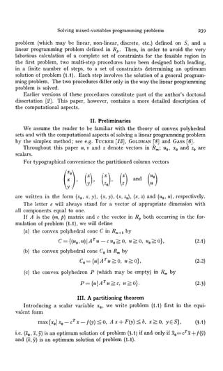Partitioning Procedures For Solving Mixed Variables Programming