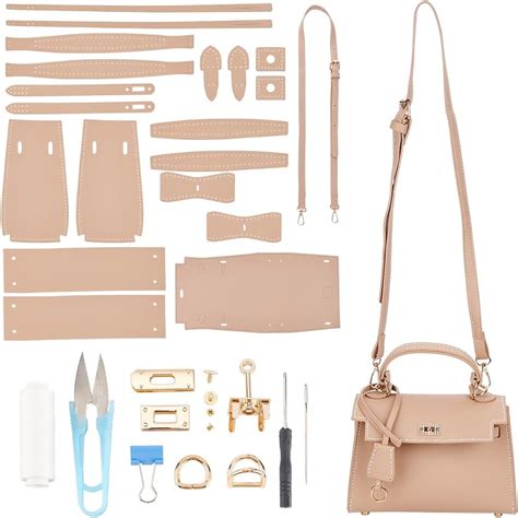 Wadorn Diy Women Tote Handbag Making Kit Imitation Leather