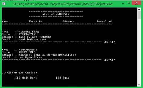 C Beginner Projects Contact Management System