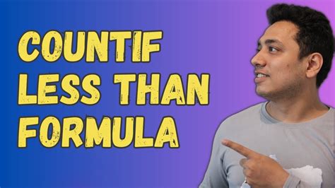 Countif Less Than In Excel Youtube