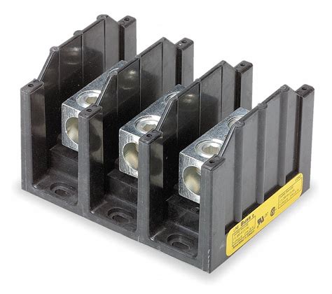 BUSSMANN 3 Poles 6 AWG 350 Kcmil Line Side Wire Size Range Power Distribution Block 4XK16