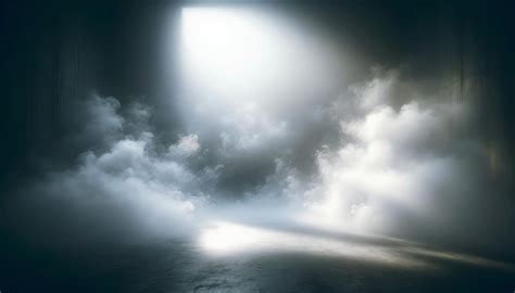 Premium Photo Heavenly Light Shining Through Mist In A Dark Room With