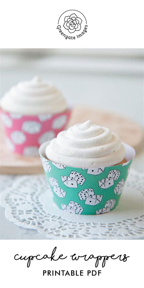 Game Dice Cupcake Wrapper Duo Greengate Images