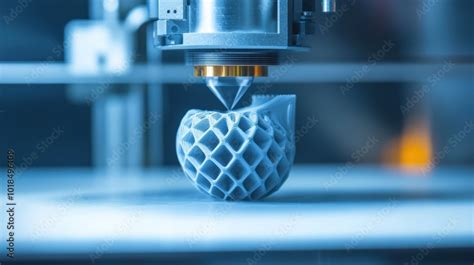 A Close Up Of A 3d Printer In Action Printing A Complex Object Layer